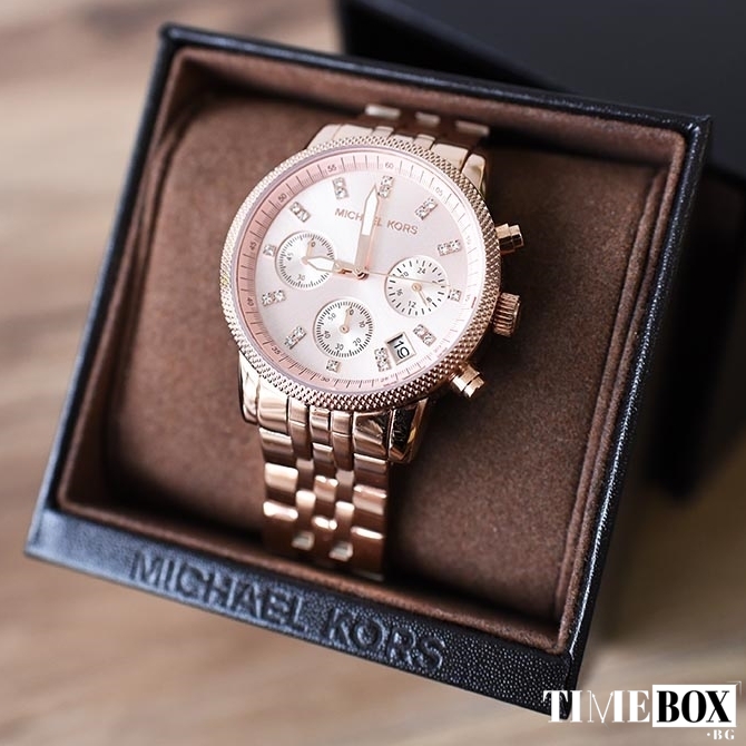 Michael Kors MK6077 Ritz Chronograph | Златист часовник за жени