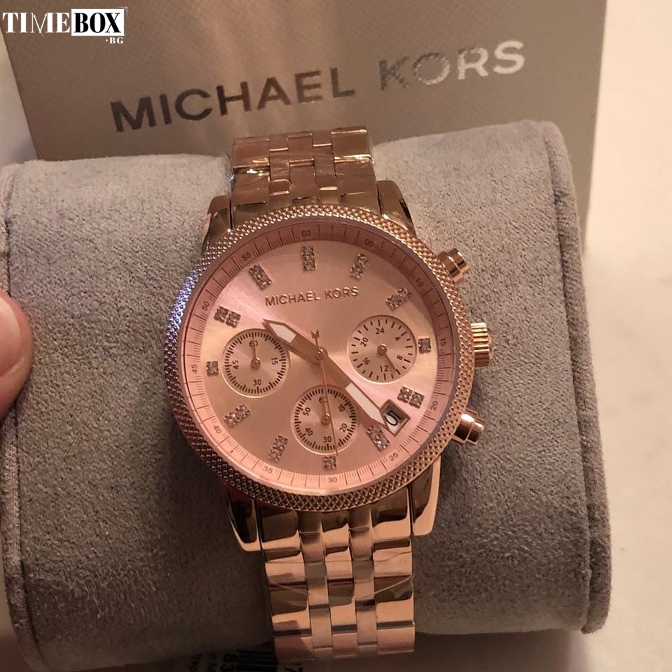 Michael Kors MK6077 Ritz Chronograph | Златист часовник за жени